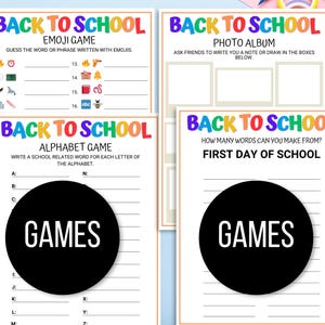 Back to School Games, Back to School Game Bundle, Back to School ...