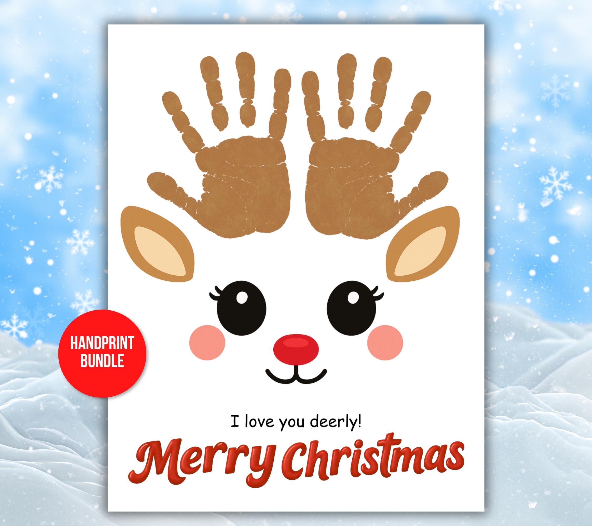 Christmas Handprint Keepsake Bundle, Christmas Handprint Art, Handprint ...