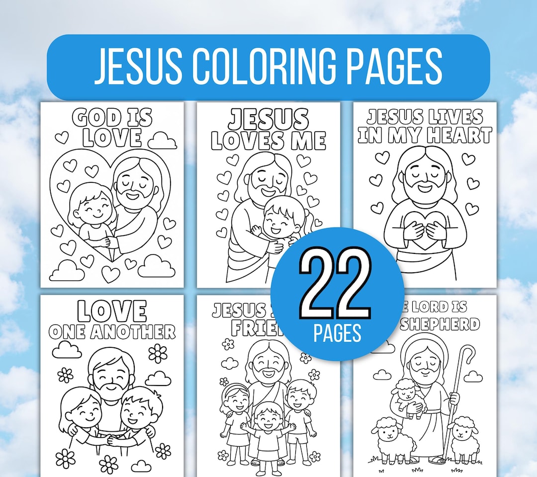 Kids Bible Coloring Pages, Jesus Loves Me Coloring Pages, Jesus ...