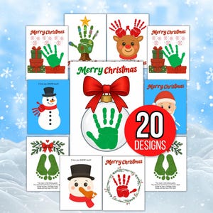 Christmas Handprint Keepsake Bundle, Christmas Handprint Art, Handprint ...