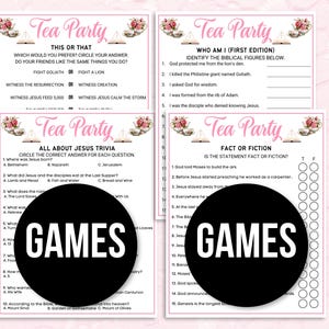 Christian Tea Party Games, Bible Tea Party Games, Women's Ministry Tea ...
