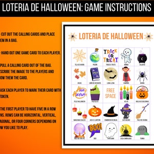 Loteria De Halloween, Spanish Halloween Bingo, 30 Spanish Halloween ...