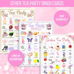 Tea Party Bingo, 30 Printable Tea Party Bingo Cards, Tea Party Game ...