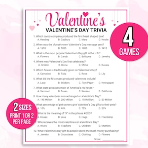 Valentine's Day Trivia Games, Valentine's Day Trivia, Fun Valentine's ...