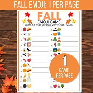 Fall Emoji Game, Emoji Fall Game, Fall Emoji Game for Kids, Fall Games ...