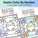 Easter Color by Number, 7 Printable Easter Coloring Pages, Easter ...