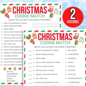 Christmas Cookie Match Game, Christmas Games, Printable Christmas Games ...