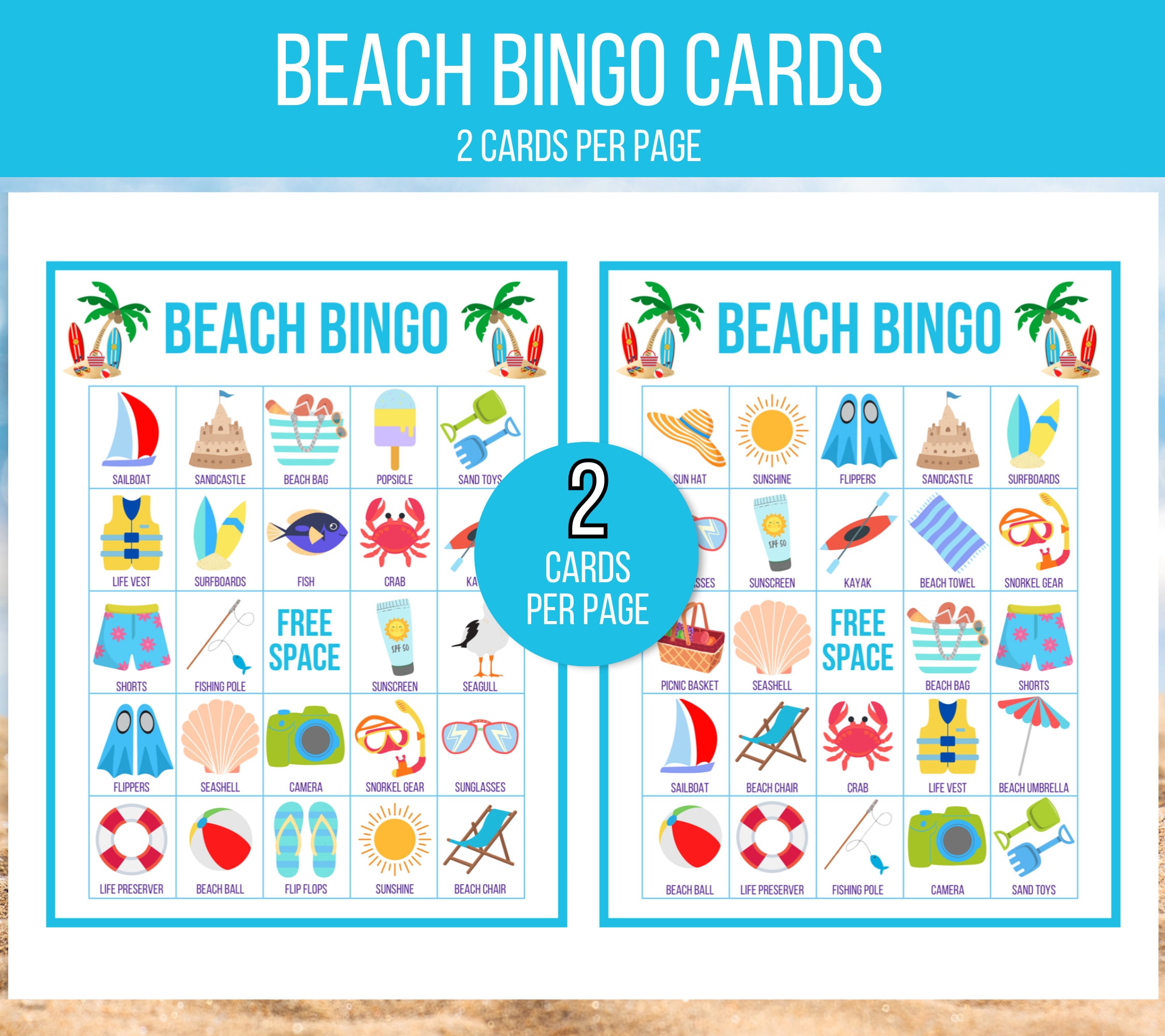 Beach Bingo Template Printable