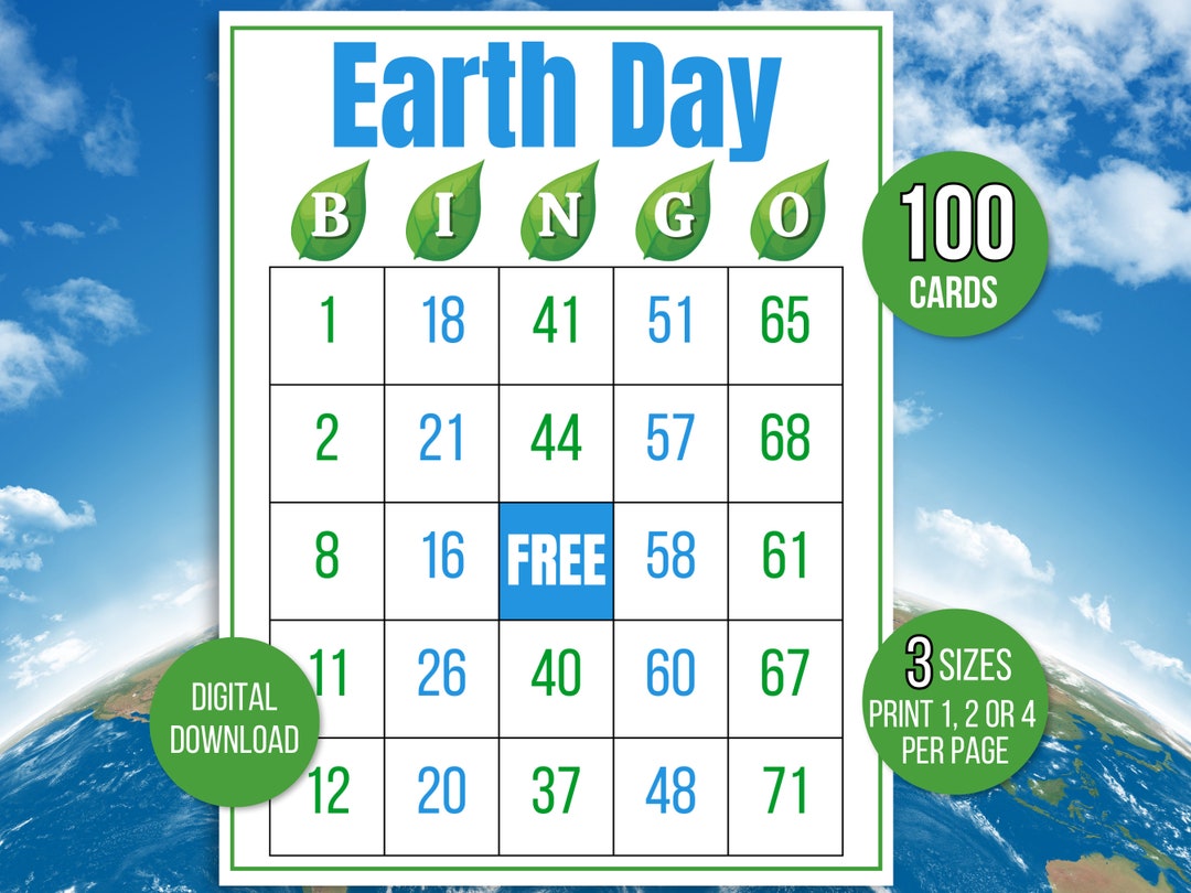 Earth Day Bingo, Earth Day Game, Earth Day Party Activity, Earth Day ...