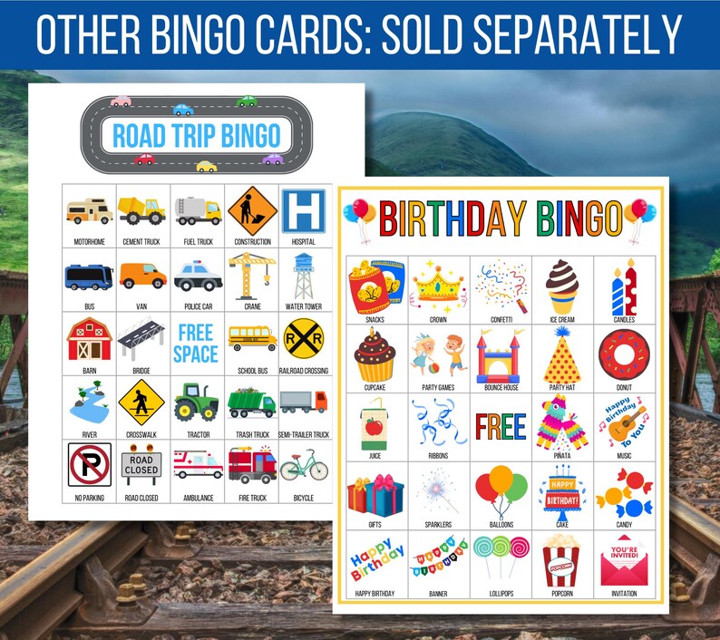 Train Bingo, 30 Printable Train Bingo Cards, Train Travel Bingo, Train ...