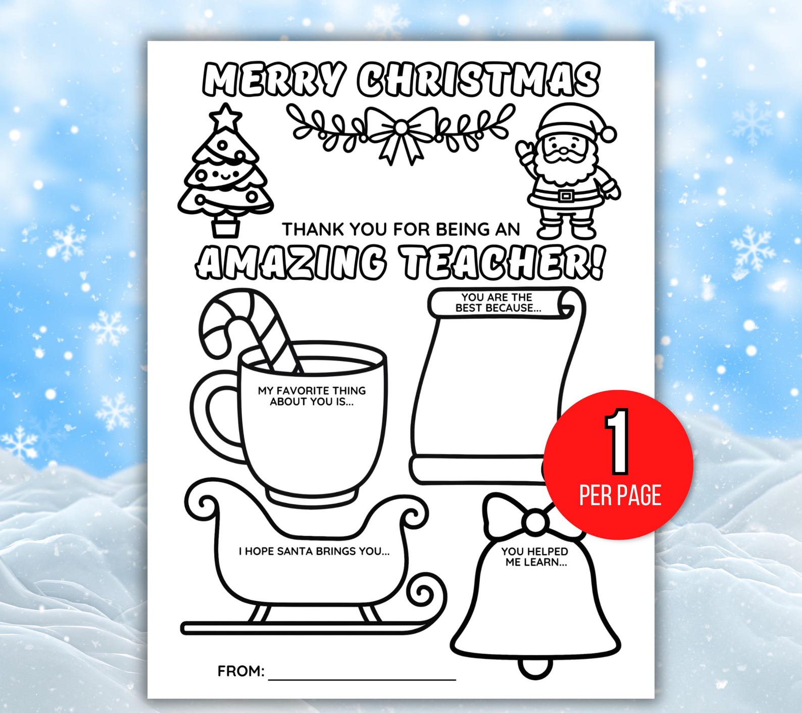 Christmas Teacher Appreciation Gift, Christmas Teacher Thank You Gift ...