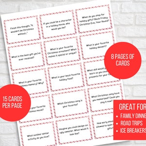 120 Christmas Conversation Cards, Christmas Icebreaker Questions ...