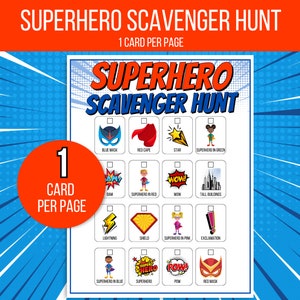 Superhero Scavenger Hunt, Superhero Game, Superhero Birthday, Superhero ...