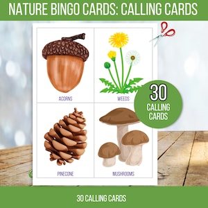 Nature Bingo, 30 Printable Nature Bingo Cards, Nature Party Game ...