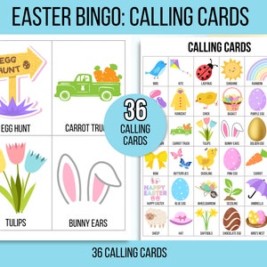 Easter Bingo, 50 Printable Easter Bingo Cards, Easter Activity for Kids ...