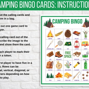 Camping Bingo, 30 Printable Camping Bingo Cards, Camping Game, Camping ...