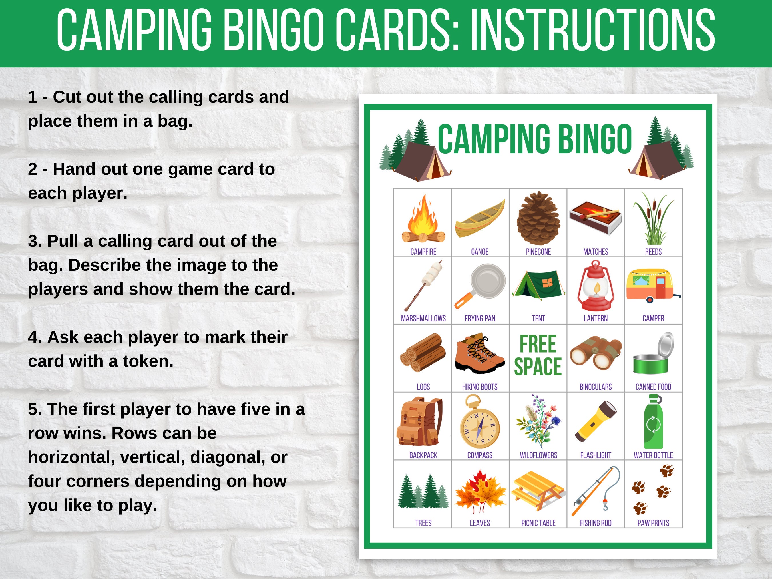 Camping Bingo 30 Printable Camping Bingo Cards Camping Game - Etsy ...