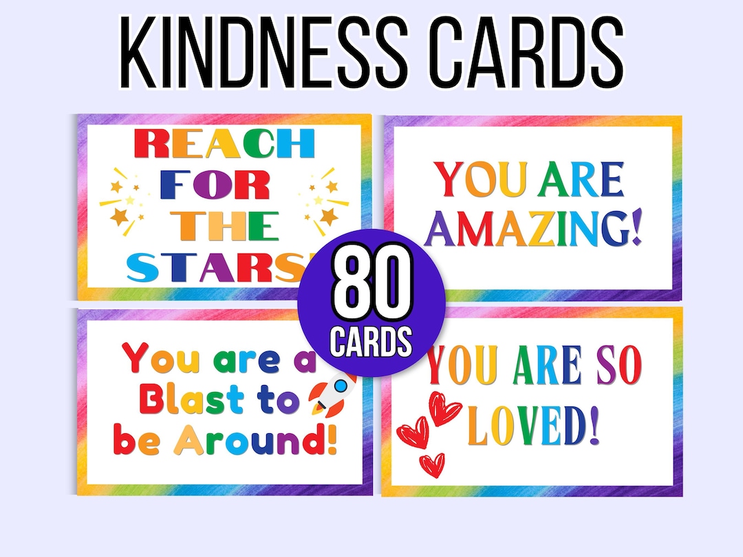 Kindness Cards, 80 Encouragement Cards, Compliment Cards, Acts of ...