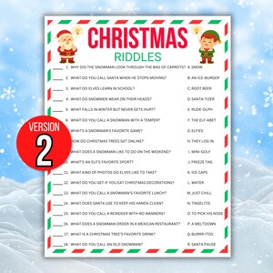 Christmas Riddles Game, Holiday Riddle Game, Fun Christmas Game ...
