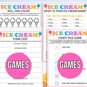 Ice Cream Party Games Bundle, Ice Cream Games, Ice Cream Activities ...