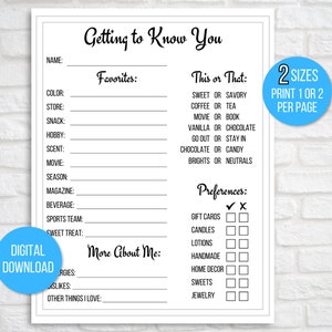 Get to Know You Printable, Get to Know My Team Survey, All About Me ...