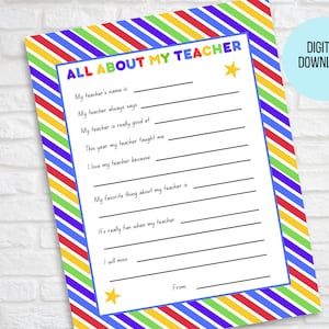 Teacher Appreciation Gift, Teacher Appreciation Week, Teacher Thank You ...