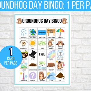 Groundhog Day Bingo, 30 Printable Groundhog Day Bingo Cards, Groundhog ...