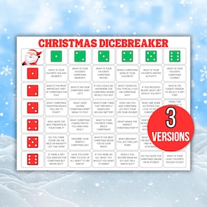 Christmas Dicebreaker, Icebreaker Game, Christmas Games, Christmas ...