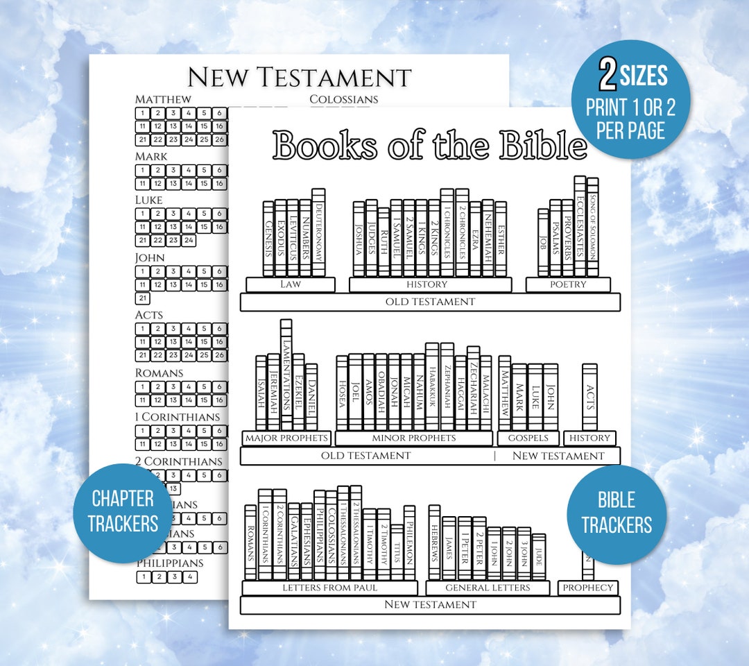 Bible Reading Tracker, Bible Bookshelf Coloring Page, Books of the ...