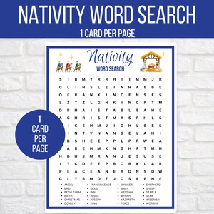 Nativity Word Search, Fun Nativity Game, Printable Nativity Game ...