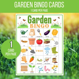 Garden Bingo, Spring Bingo, Garden Game, Garden Activity, Garden ...