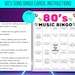 80s Bingo, 80s Song Bingo, 80s Music Bingo, 80s Retro Bingo, 50 ...