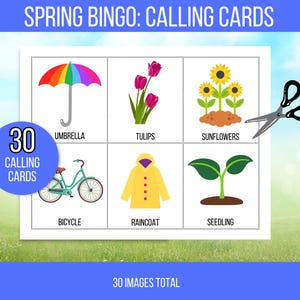 Spring Bingo, 30 Printable Spring Bingo Cards, Spring Party Game ...