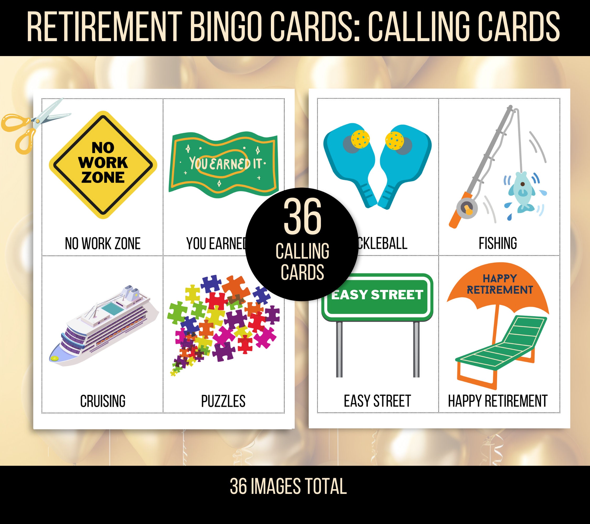 Retirement Bingo, 50 Retirement Bingo Cards, Retirement Activity ...