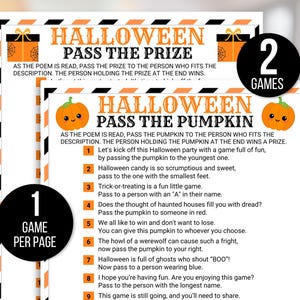 Pass the Pumpkin Games, Halloween Pass the Prize Games, Halloween Party ...