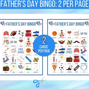 Printable Father's Day Bingo, 30 Father's Day Bingo Cards, Father's Day ...