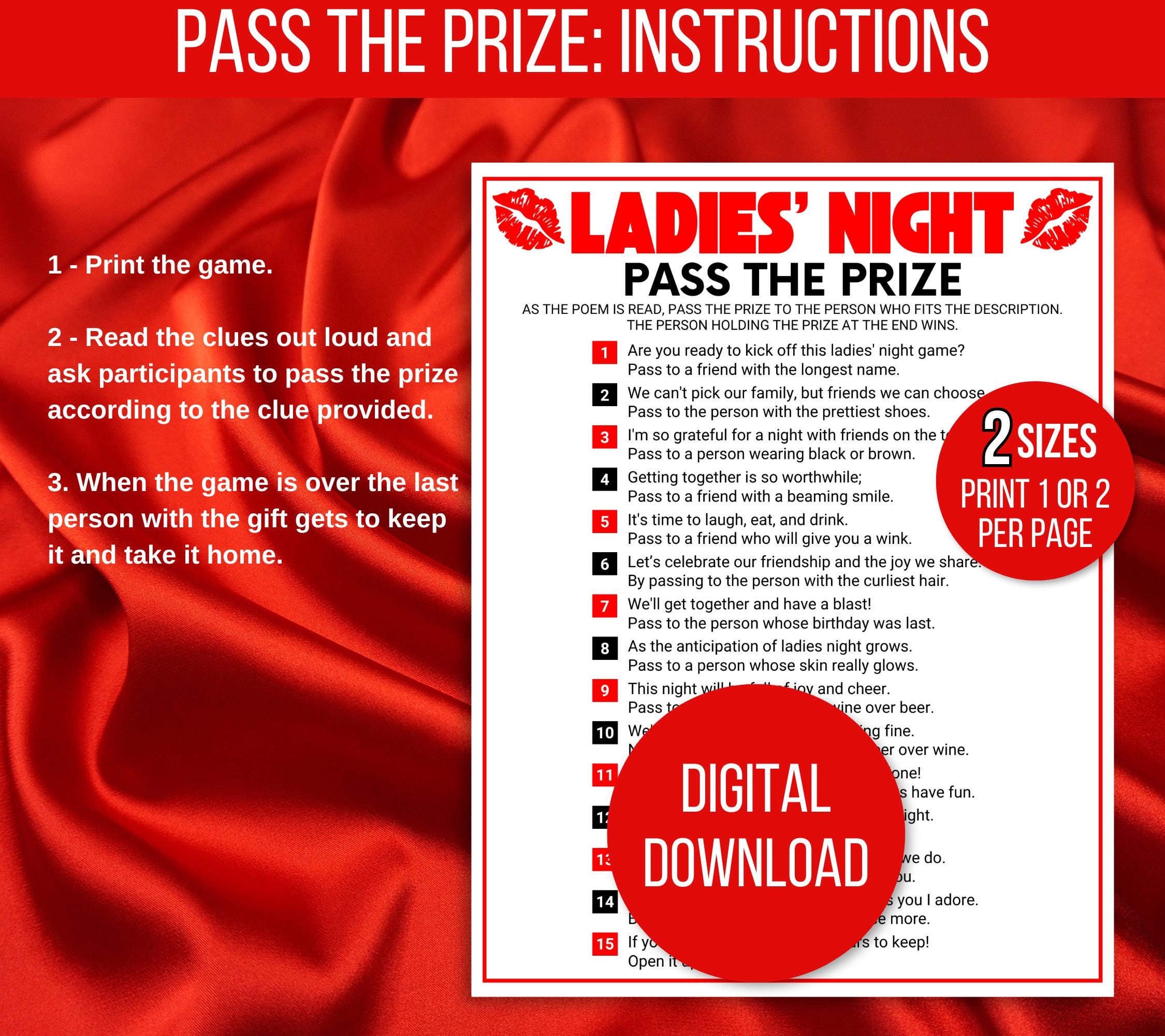 Ladies Night Pass the Prize Games, Ladies Night Party Games, Pass the ...