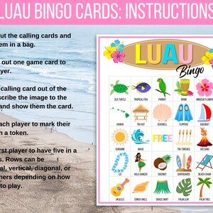 Luau Bingo, Aloha Bingo, Hawaiian Bingo, 30 Printable Luau Bingo Cards ...