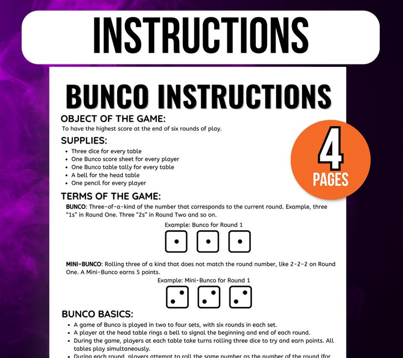 Halloween Bunco Score Sheet, Halloween Bunco Tally Sheets, Halloween ...