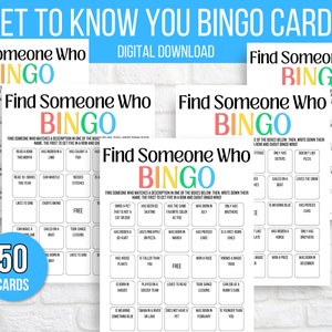 Get to Know You Bingo, Find Someone Who Bingo, Find the Guest Bingo ...