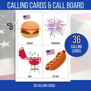 4th of July Bingo, 40 Fourth of July Bingo Cards, Patriotic Bingo ...