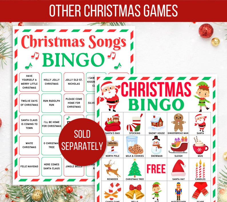Christmas Bingo, 300 Christmas Bingo Cards, Christmas Games, Christmas ...