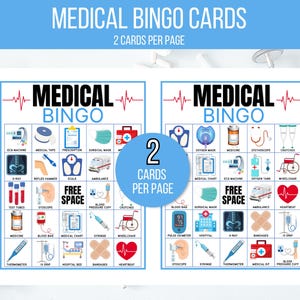 Medical Bingo, 40 Printable Medical Bingo Cards, Doctor Bingo, Nurse ...