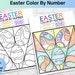 Easter Color by Number, 7 Printable Easter Coloring Pages, Easter ...