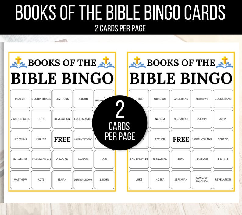 Books of the Bible Bingo, Bible Bingo, 60 Bible Bingo Cards, Bible ...