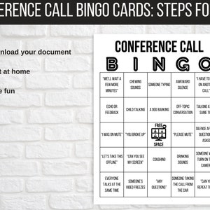 Conference Call Bingo, 50 Conference Call Bingo Game Cards, Conference ...