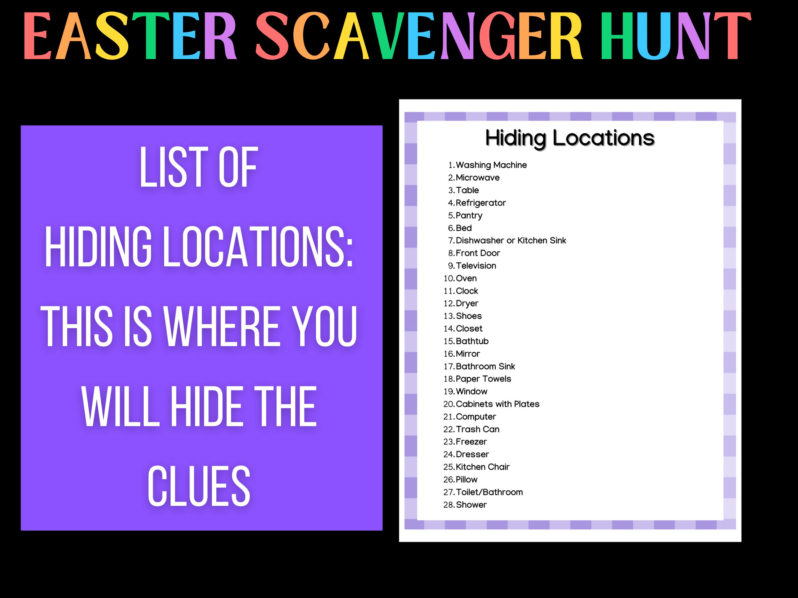 Indoor Easter Scavenger Hunt for Kids, Indoor Treasure Hunt for Kids ...