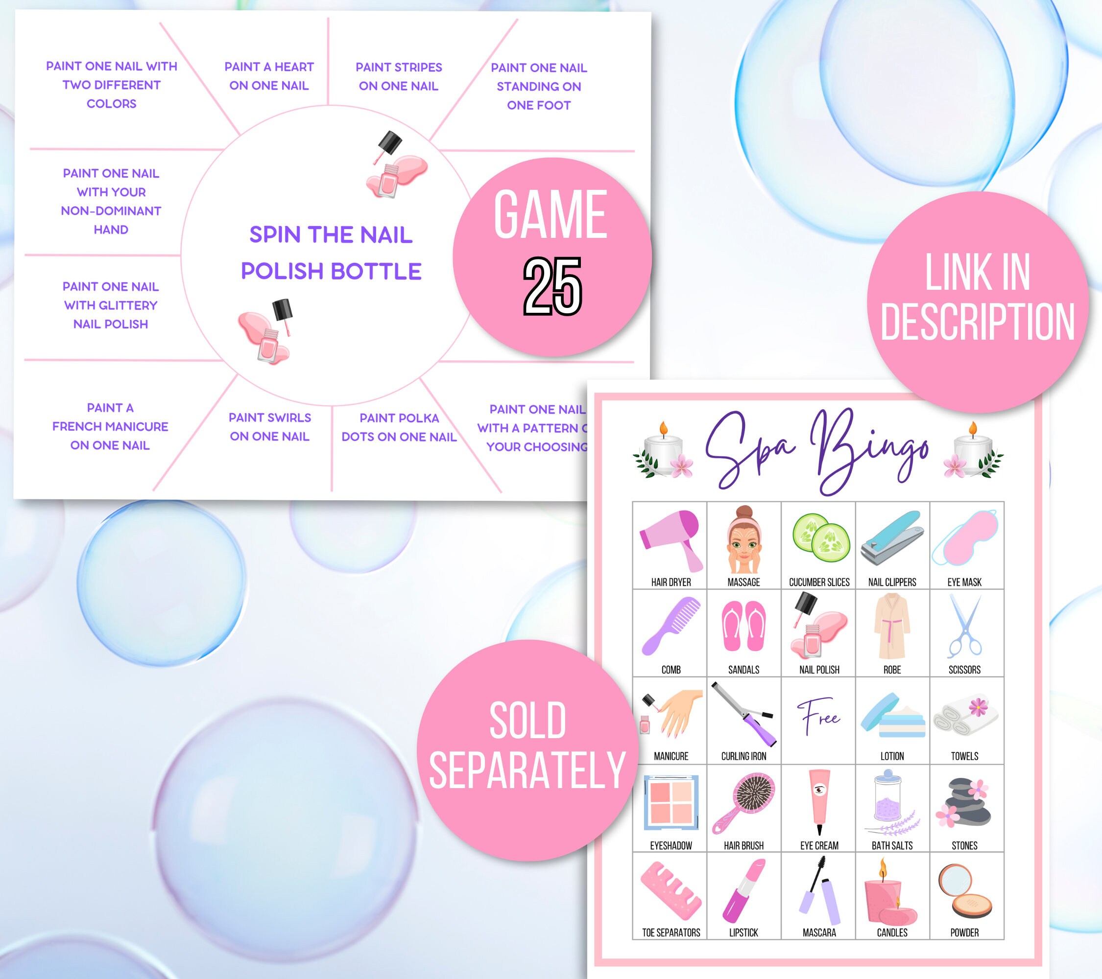 Spa Party Games Printable, Spa Party Activities, Girls Spa Party Games ...