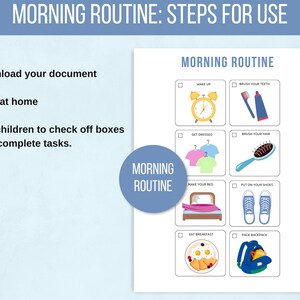 Kids Morning and Evening Routine Charts, Morning Routine for Kids ...