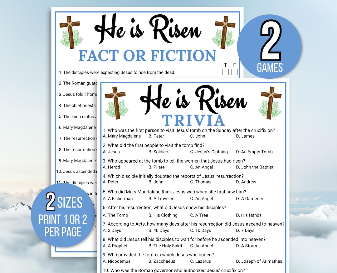 Easter Bible Trivia, Resurrection Trivia, He is Risen Trivia, Religious ...